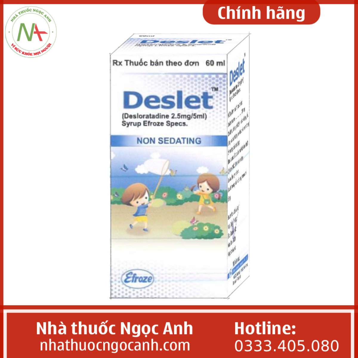 Thuốc chống dị ứng Deslet 30mg/60ml giá bao nhiêu, mua ở đâu?