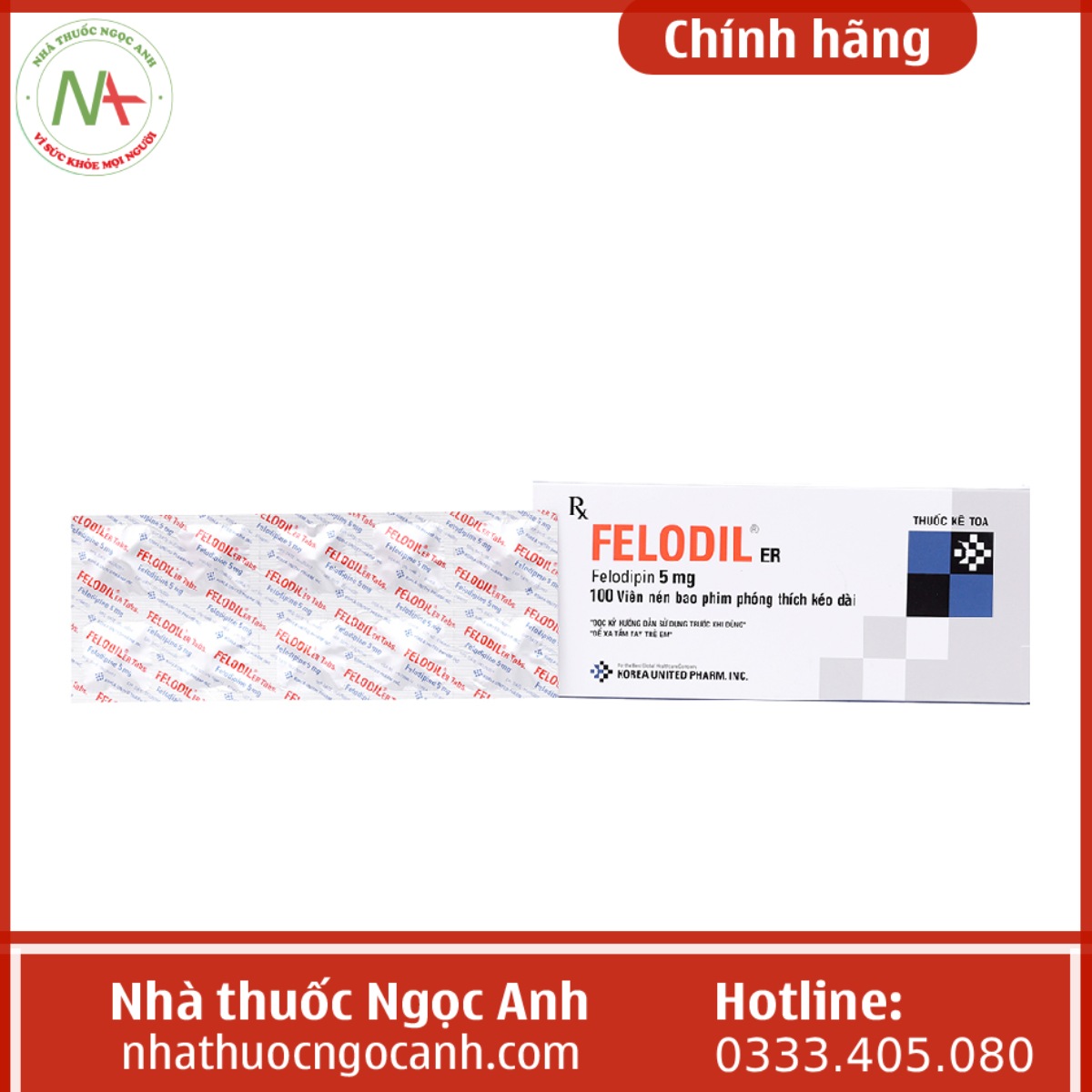 Thuốc Felodil ER 5mg là thuốc gì, có tác dụng gì, giá bao nhiêu, mua ở đâu?