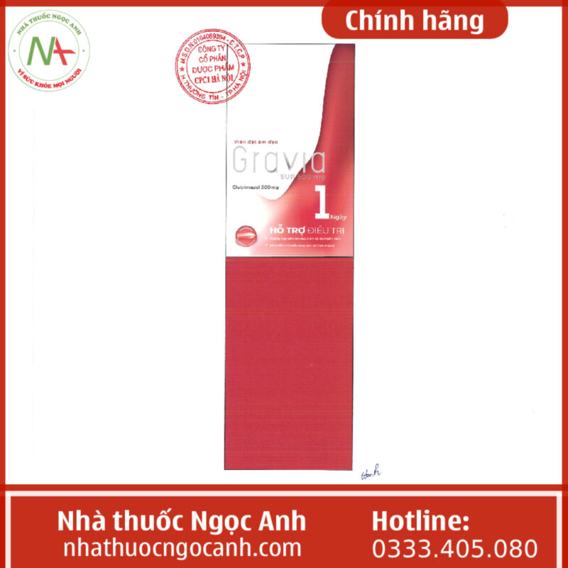 Viên đặt âm đạo Gravia sup 500mg giá bao nhiêu? Mua ở đâu?