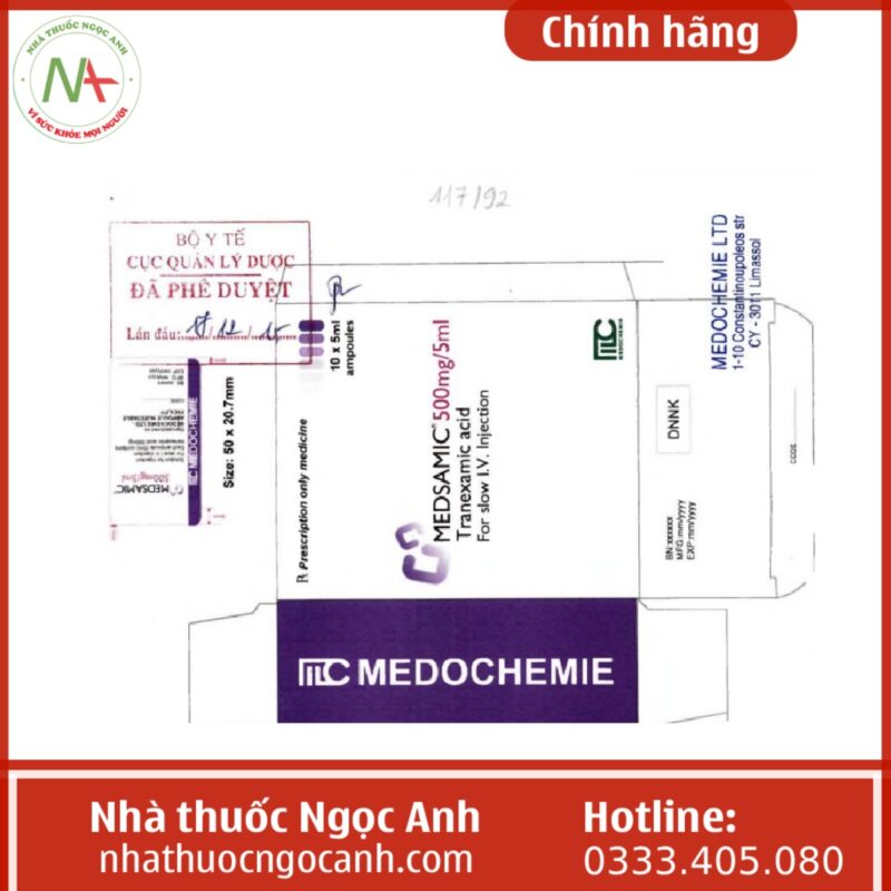 Thuốc Medsamic 500mg/5ml là thuốc gì, giá bao nhiêu, mua ở đâu?