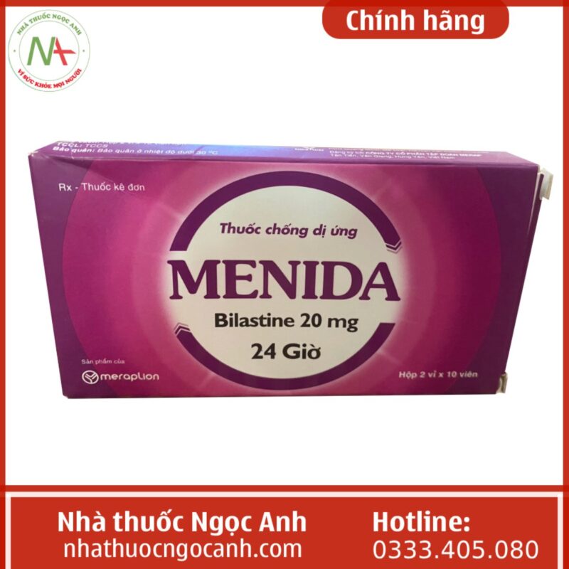 Thuốc Menida 20mg là thuốc gì, có tác dụng gì, giá bao nhiêu, mua ở đâu?