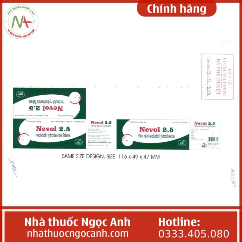 Thuốc Nevol 2.5 Medley có tác dụng gì, giá bao nhiêu, mua ở đâu?