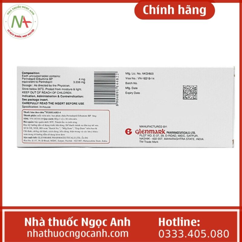 Thuốc Perigard-4 là thuốc gì, mua ở đâu, giá bao nhiêu, tác dụng gì
