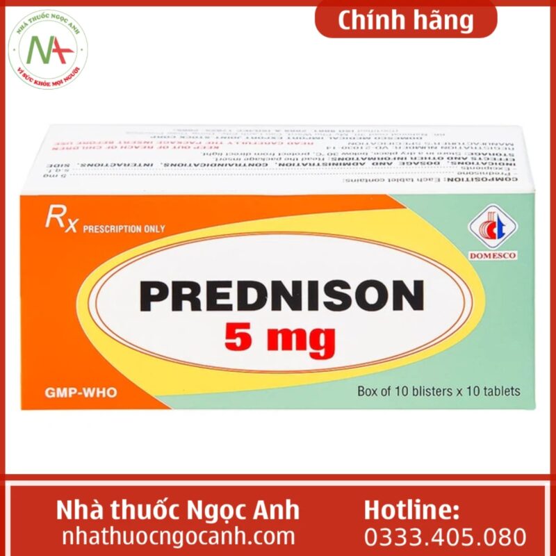 Thuốc Prednison 5mg Domesco (viên nén) giá bao nhiêu, mua ở đâu