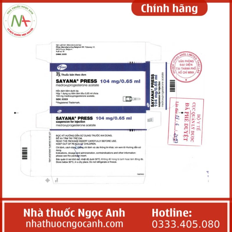 Thuốc tránh thai Sayana Press giá bao nhiêu, mua ở đâu?