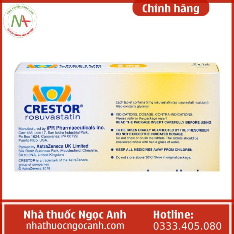 Thuốc Crestor 5mg có tác dụng gì, giá bao nhiêu, mua ở đâu?