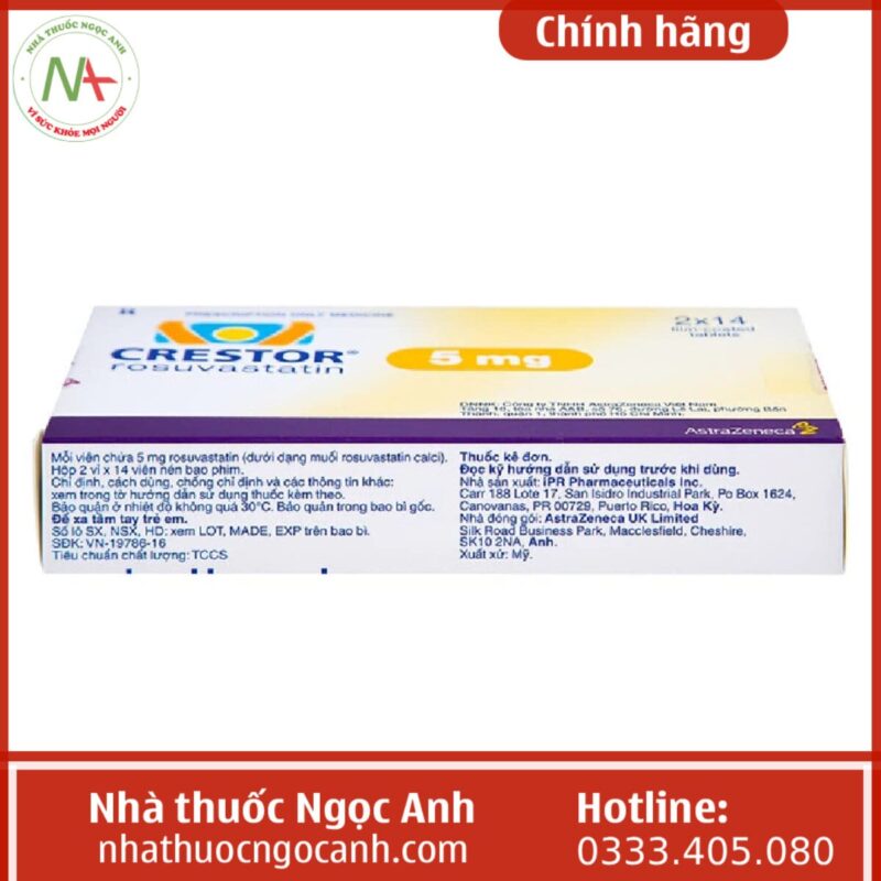 Thuốc Crestor 5mg có tác dụng gì, giá bao nhiêu, mua ở đâu?