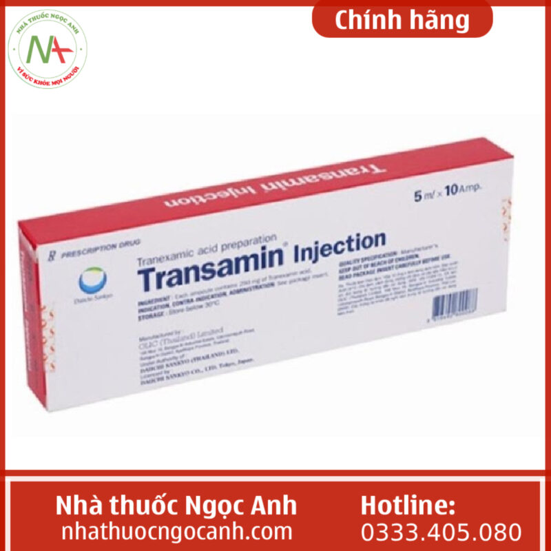 Thuốc Transamin Injection 250mg/5ml giá bao nhiêu, mua ở đâu?
