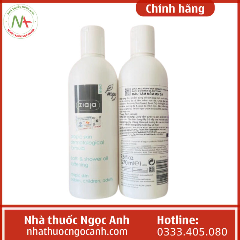 Dầu tắm Ziaja Med Atopic Skin Dermatological Formula Bath & Shower Oil ...