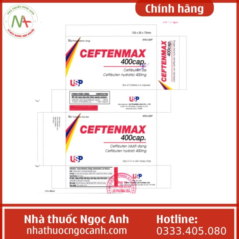 Thuốc Ceftenmax 400 cap là thuốc gì? Giá bao nhiêu? Mua ở đâu?