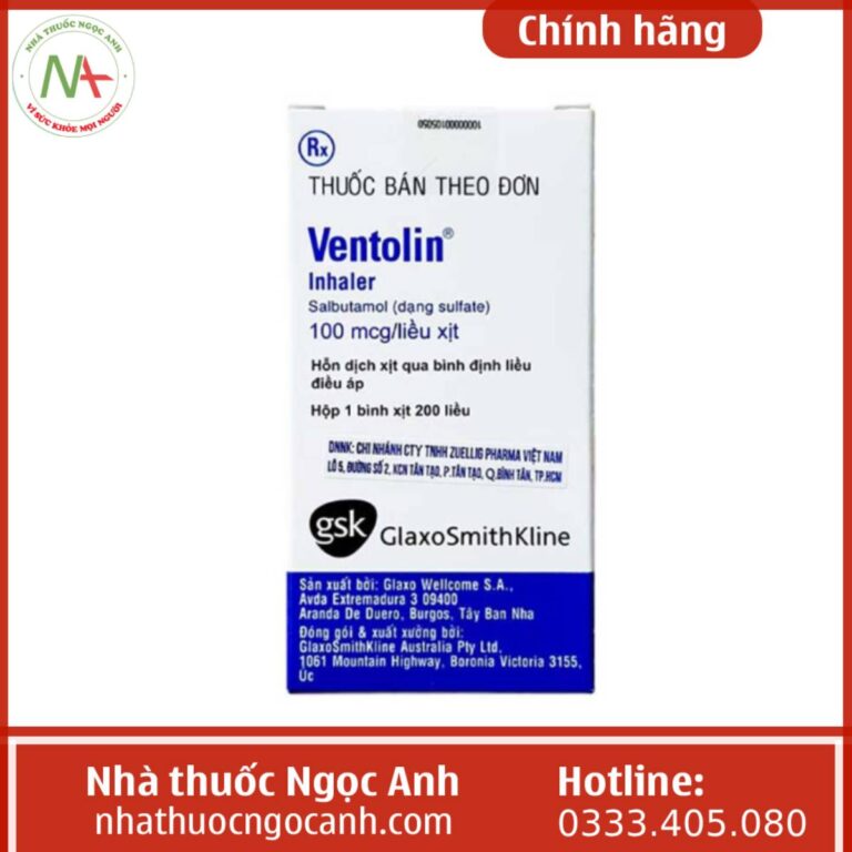 Ventolin Inhaler 100mcg là thuốc gì? Giá bao nhiêu? Mua ở đâu?