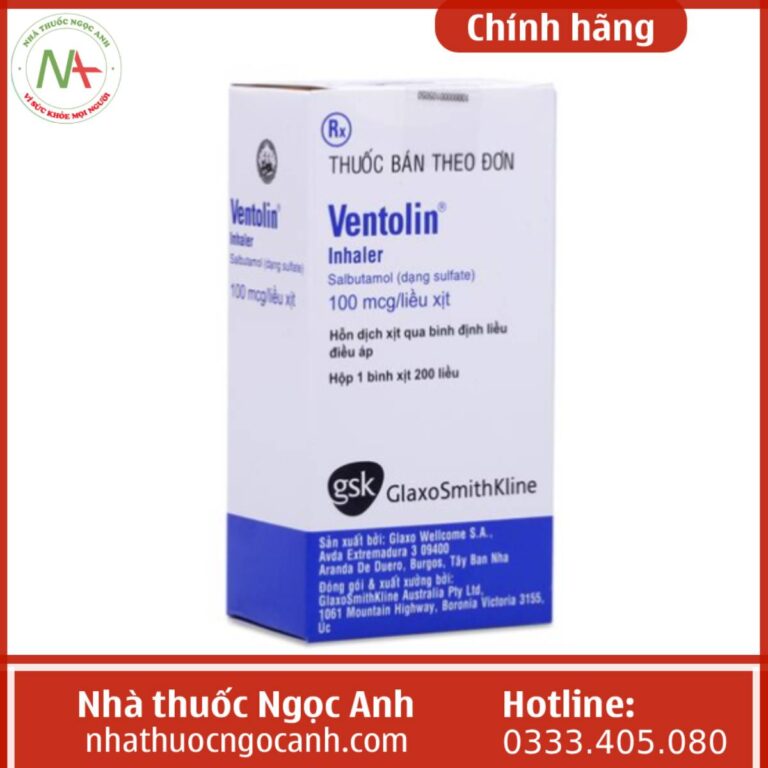 Ventolin Inhaler 100mcg là thuốc gì? Giá bao nhiêu? Mua ở đâu?