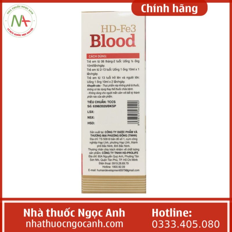 Thuốc HD-Fe3 Blood có tốt không? giá bao nhiêu? mua ở đâu