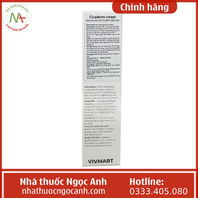 Thuốc Ivatherm Cicaderm Cream 40mL giá bao nhiêu? mua ở đâu
