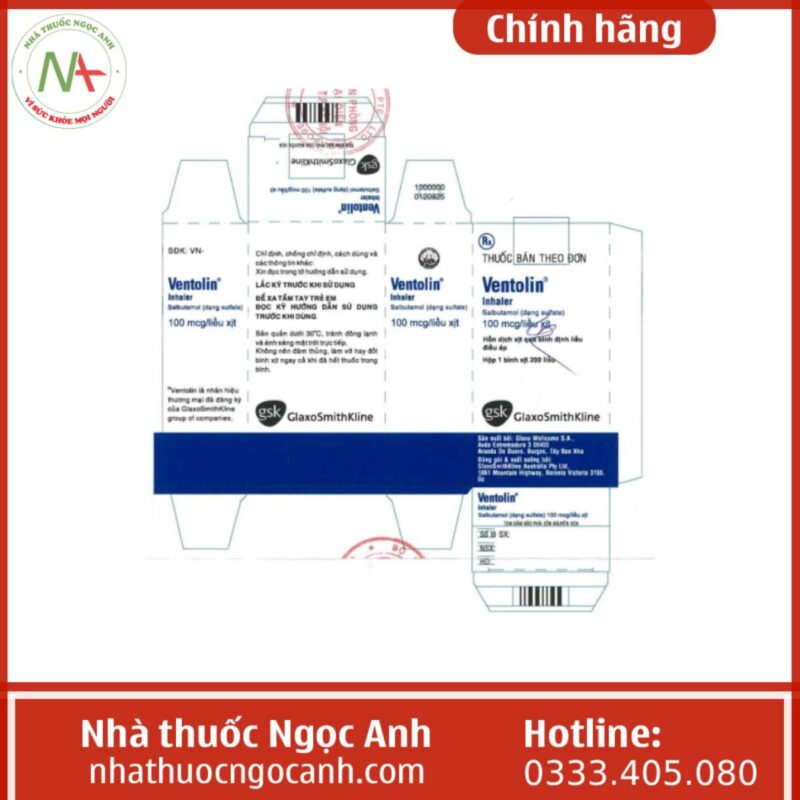 Ventolin Inhaler 100mcg là thuốc gì? Giá bao nhiêu? Mua ở đâu?