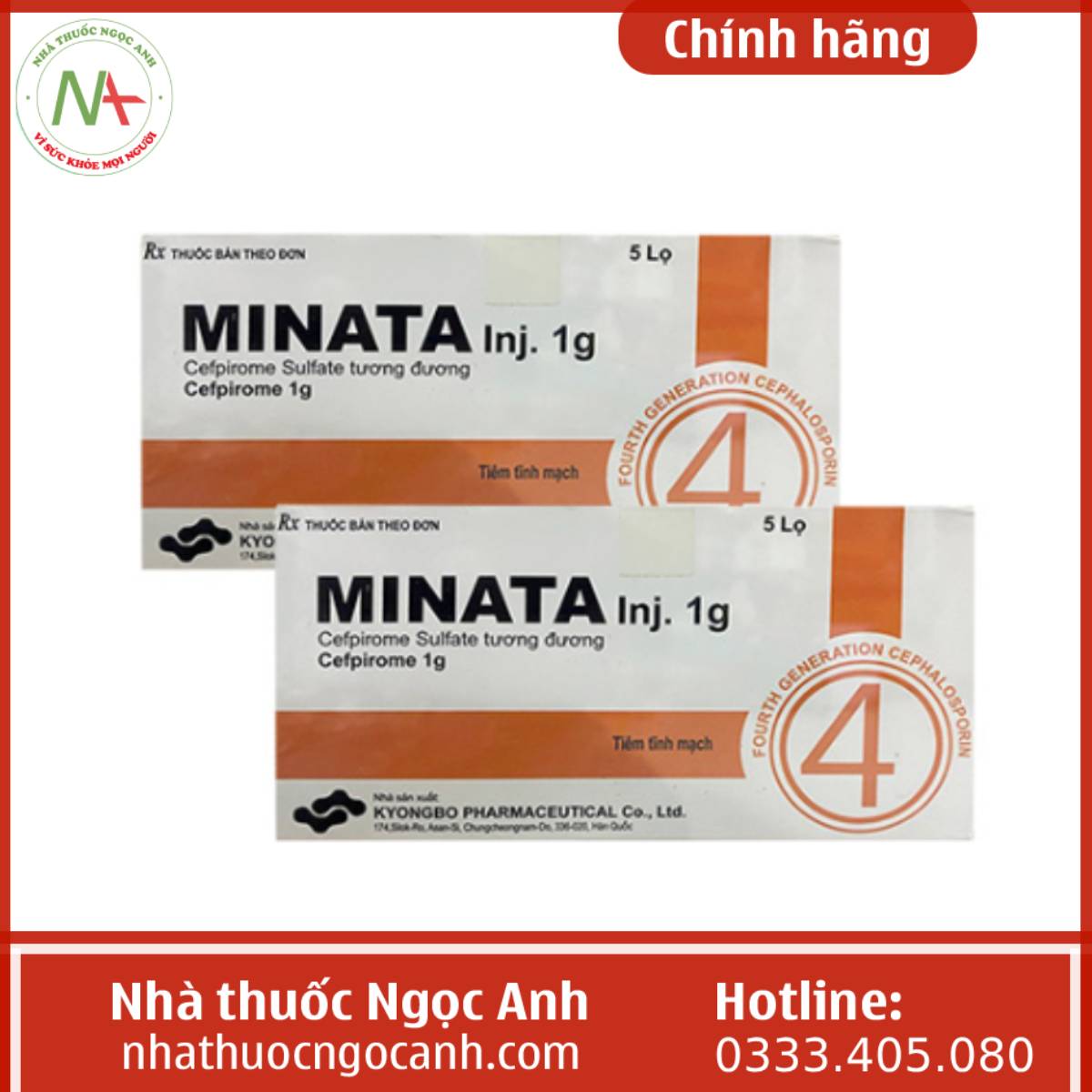 Thuốc Minata Inj. 1g là thuốc gì? Mua ở đâu? Giá bao nhiêu?