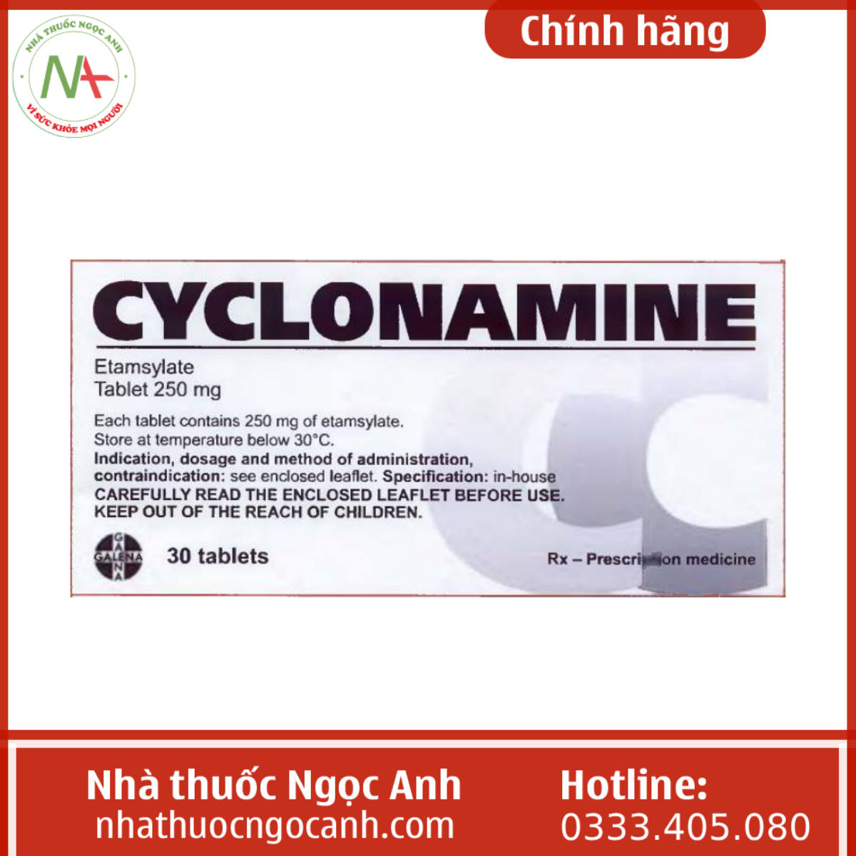 Thuốc Cyclonamine 250mg là thuốc gì, giá bao nhiêu, mua ở đâu?