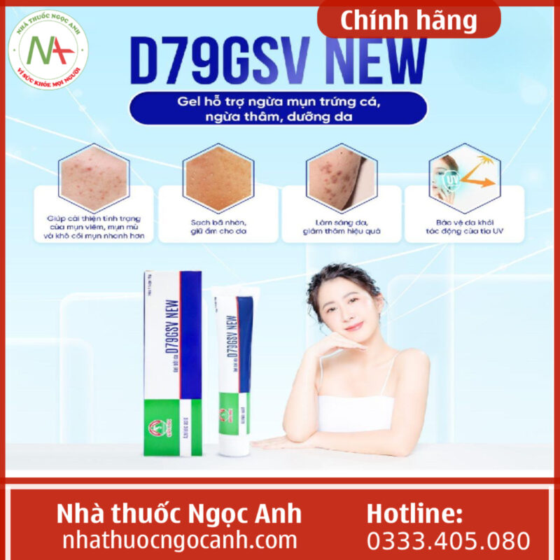 Gel trị mụn D79 GSV New có tốt không, giá bao nhiêu? Mua ở đâu?