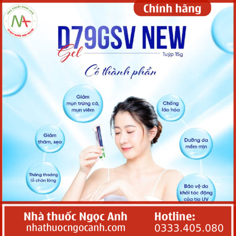 Gel trị mụn D79 GSV New có tốt không, giá bao nhiêu? Mua ở đâu?