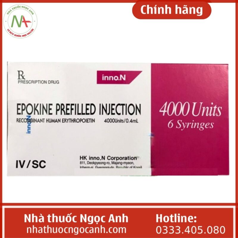 Thuốc Epokine Prefilled Injection 4000IU/0,4ml là thuốc gì, giá bao ...