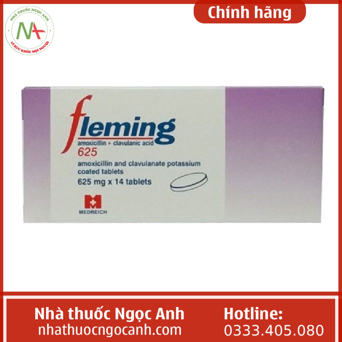 Thuốc Fleming 625 mg Medreich là thuốc gì, giá bao nhiêu, có tác dụng ...