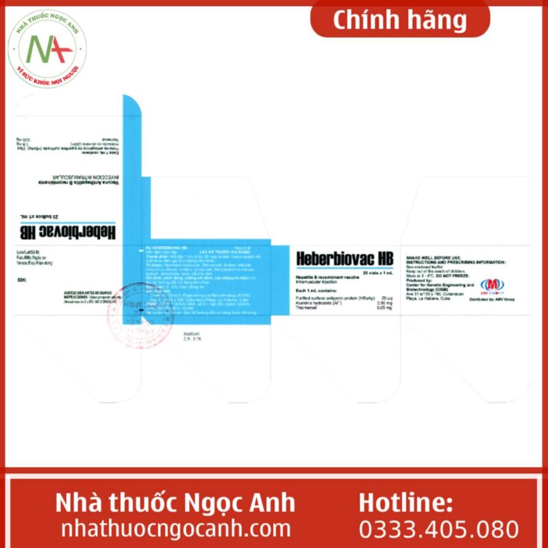 Vắc xin viêm gan B Heberbiovac HB 1ml giá bao nhiêu, mua ở đâu?