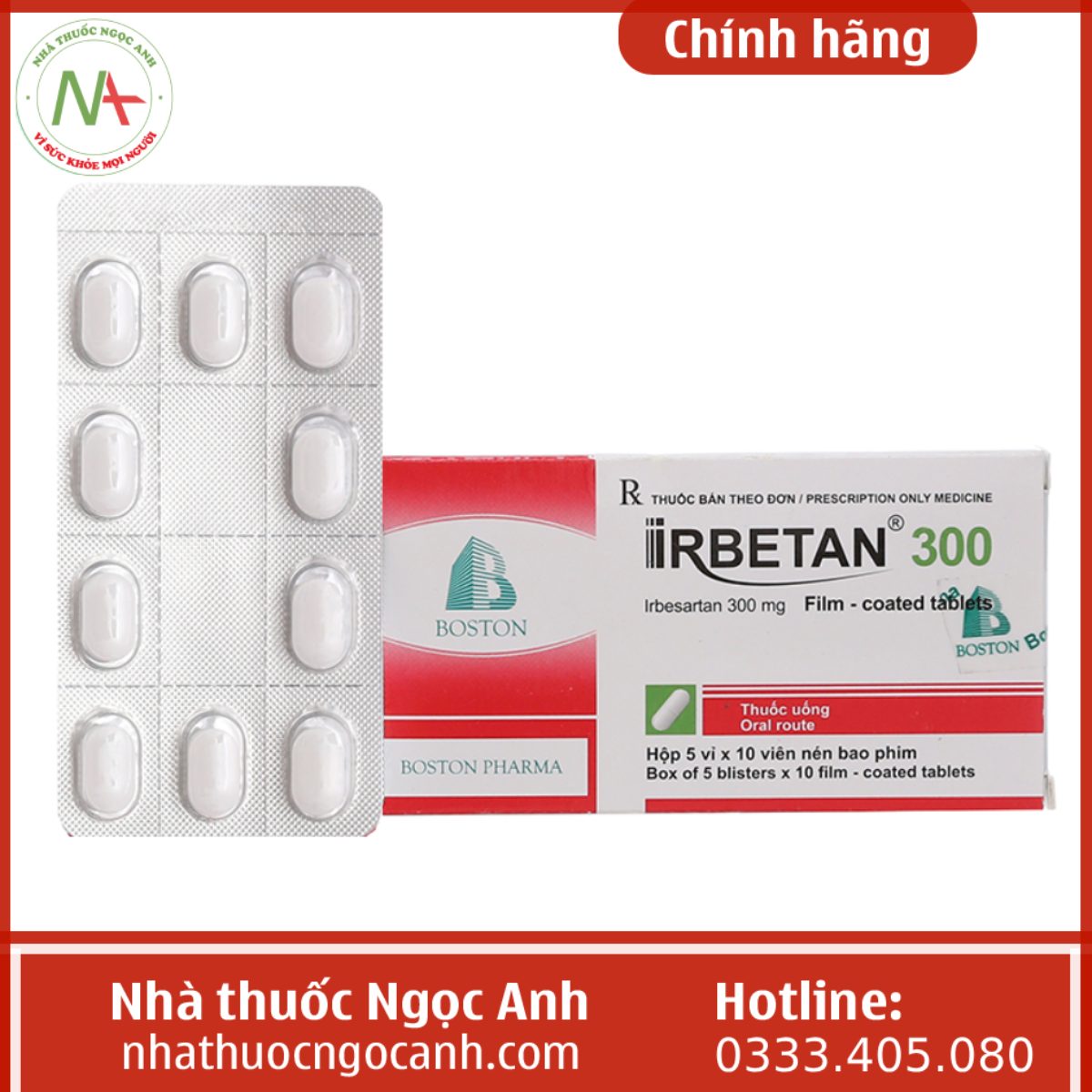 Thuốc trị huyết áp cao Irbetan 300 giá bao nhiêu? Mua ở đâu?