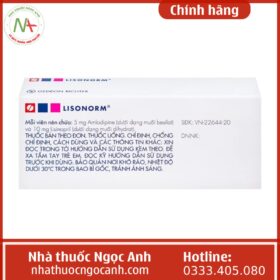 Thuốc Lisonorm là thuốc gì, có tác dụng gì, giá bao nhiêu, mua ở đâu?
