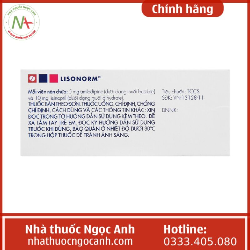 Thuốc Lisonorm là thuốc gì, có tác dụng gì, giá bao nhiêu, mua ở đâu?