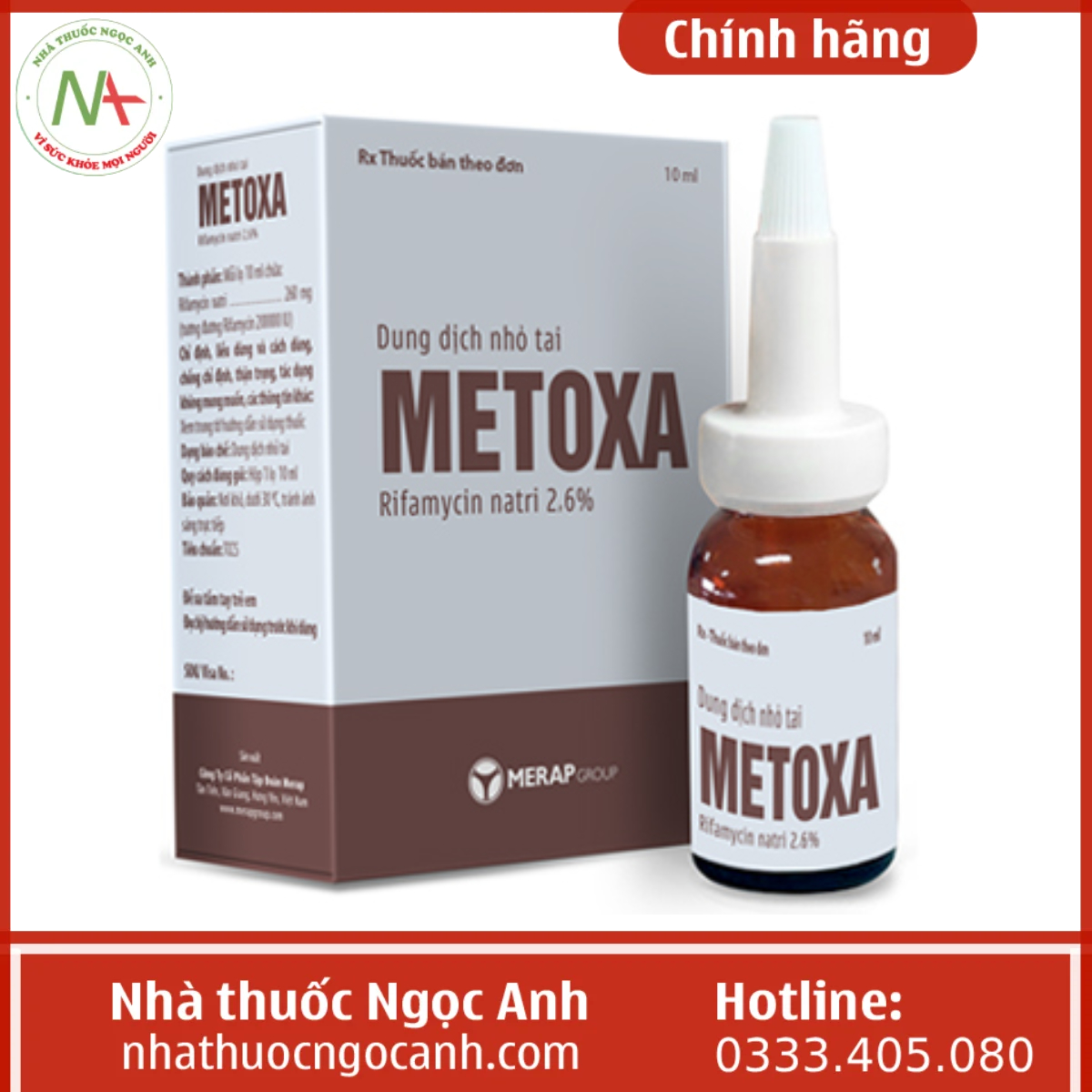 Thuốc nhỏ tai Metoxa có tác dụng gì, giá bao nhiêu, mua ở đâu?