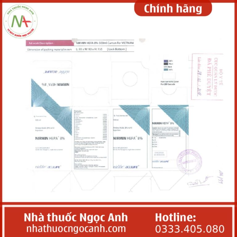 Thuốc Nirmin Hepa 8% là thuốc gì, có tác dụng gì, giá bao nhiêu, mua ở đâu?
