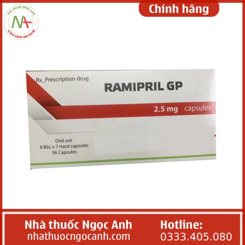 Thuốc Ramipril GP 2.5 mg capsules là thuốc gì, có tác dụng gì, giá bao ...