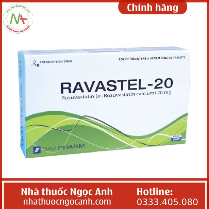 Thuốc Ravastel-20 có tác dụng gì, giá bao nhiêu, mua ở đâu?
