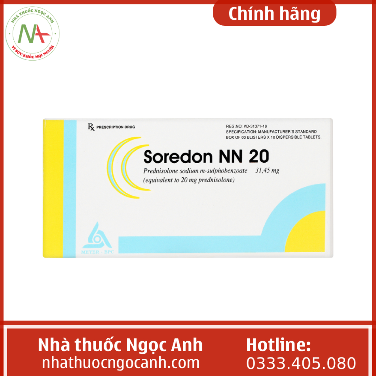 Thuốc Soredon NN 20 là thuốc gì, giá bao nhiêu, mua ở đâu?