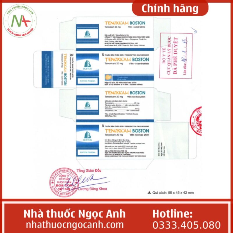Thuốc chống viêm Tenoxicam Boston giá bao nhiêu, mua ở đâu?