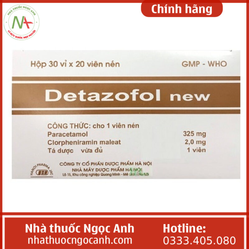 Thuốc Detazofol new là thuốc gì, có tác dụng gì, giá bao nhiêu? Mua ở đâu?