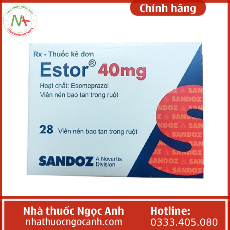 Thuốc Estor 40mg Sandoz là thuốc gì, giá bao nhiêu? Mua ở đâu?