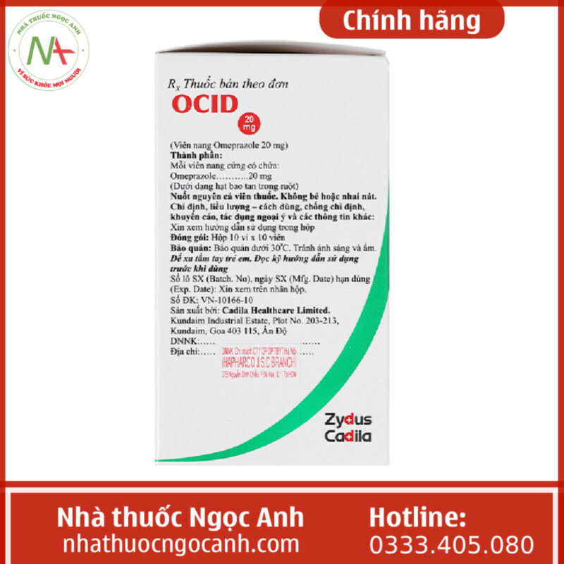 Thuốc Ocid 20mg là thuốc gì, uống thế nào, giá bao nhiêu? Mua ở đâu?