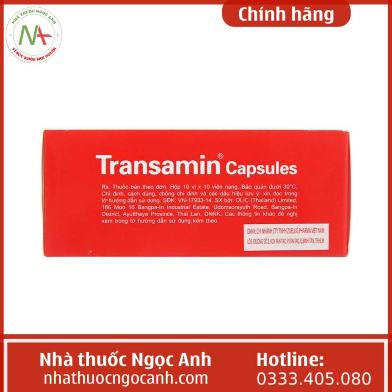 Thuốc Transamin Capsules 250 mg là thuốc gì, có tác dụng gì, giá bao ...