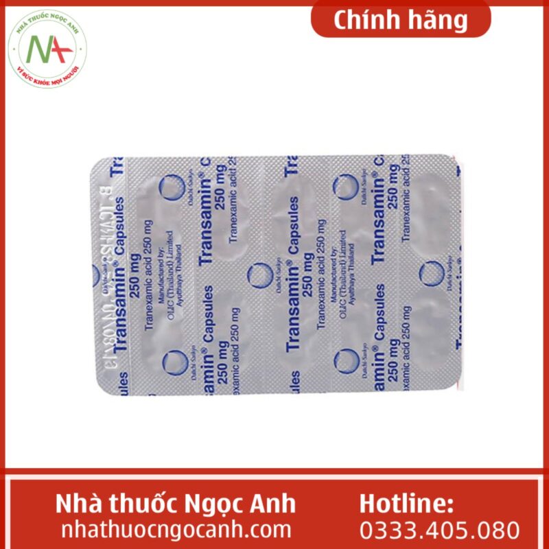 Thuốc Transamin Capsules 250 mg là thuốc gì, có tác dụng gì, giá bao ...