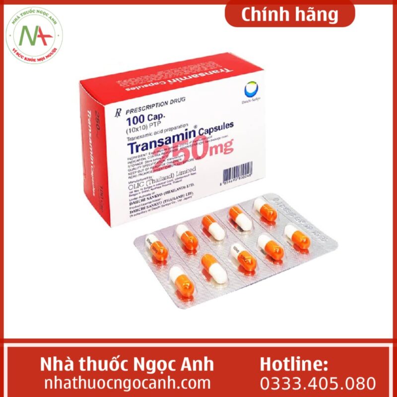Thuốc Transamin Capsules 250 mg là thuốc gì, có tác dụng gì, giá bao ...