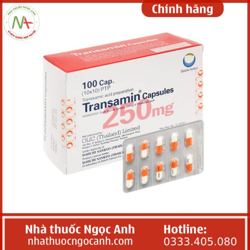 Thuốc Transamin Capsules 250 mg là thuốc gì, có tác dụng gì, giá bao ...