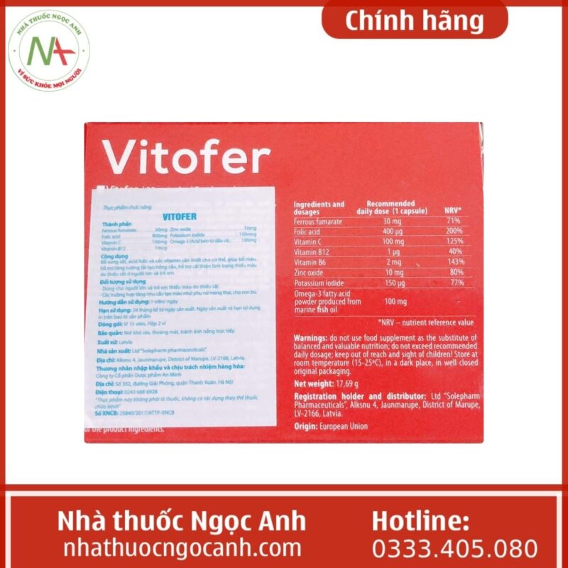 Thuốc Vitofer có tốt không, giá bao nhiêu, mua ở đâu
