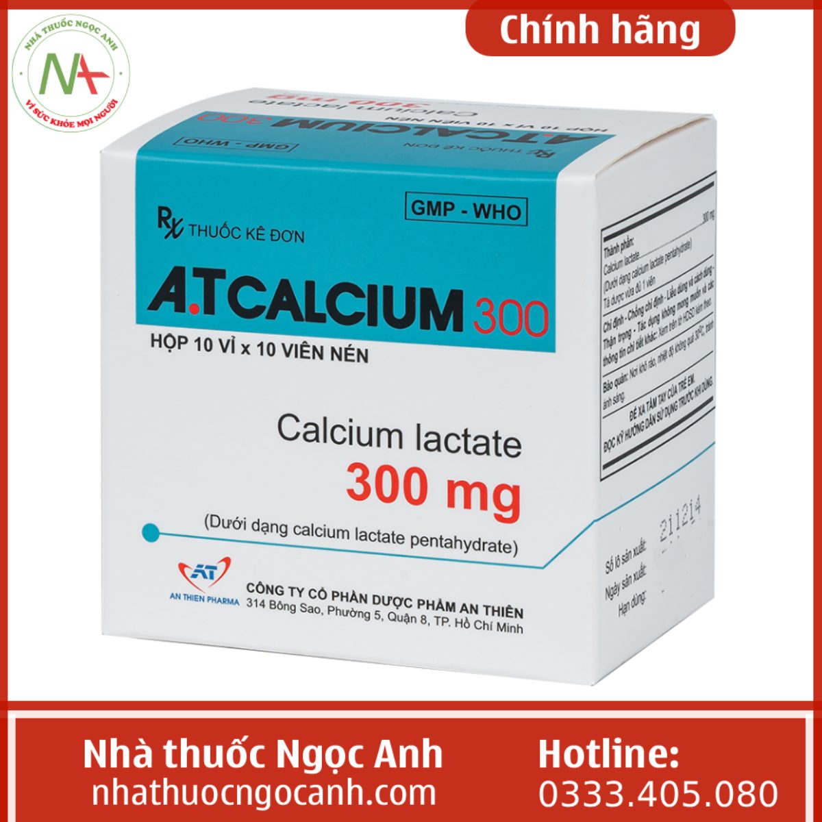 Thuốc A.T Calcium 300 có tác dụng gì? giá bao nhiêu? mua ở đâu