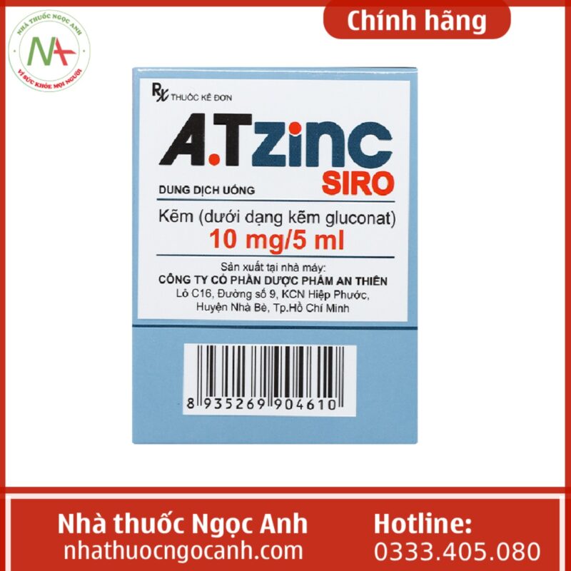 Thuốc A.Tzinc Siro 10mg/5ml có tác dụng gì, giá bao nhiêu, mua ở đâu, là thuốc gì?
