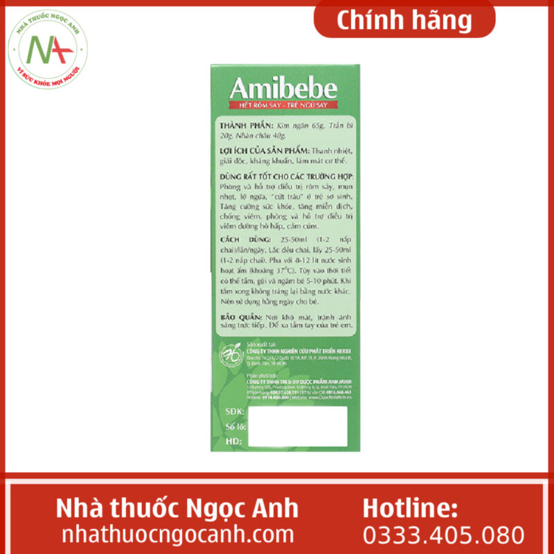 Thuốc Amibebe 250ml có tốt không, giá bao nhiêu, mua ở đâu?