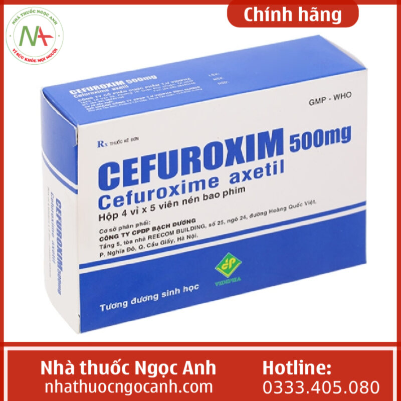 Thuốc Cefuroxim 500mg Vidipha trị bệnh gì, giá bao nhiêu, mua ở đâu?