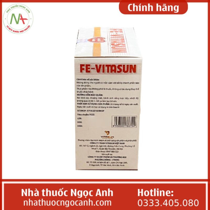 Thuốc Fe-Vitasun có tác dụng gì, có tốt không, giá bao nhiêu, mua ở đâu?