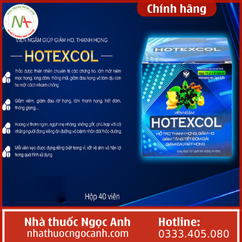 Viên ngậm ho Hotexcol có tốt không, giá bao nhiêu? Mua ở đâu?