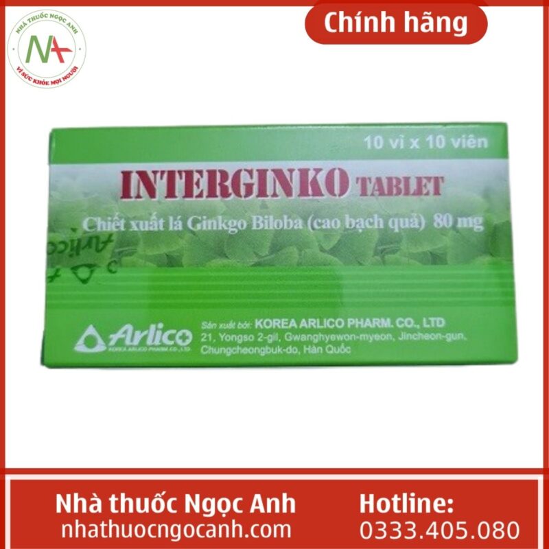 Thuốc Interginko Tablet 80 mg là thuốc gì, mua ở đâu, giá bao nhiêu